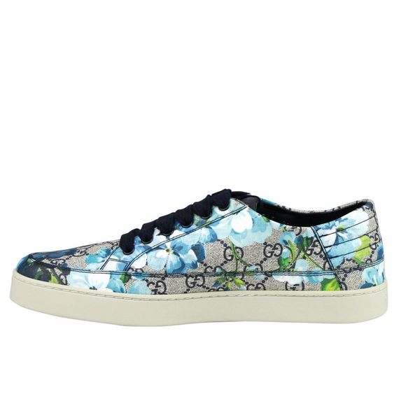 Gucci | Shoes | Gucci Mens Bloom Flower Print Blue Supreme Gg Canvas ...